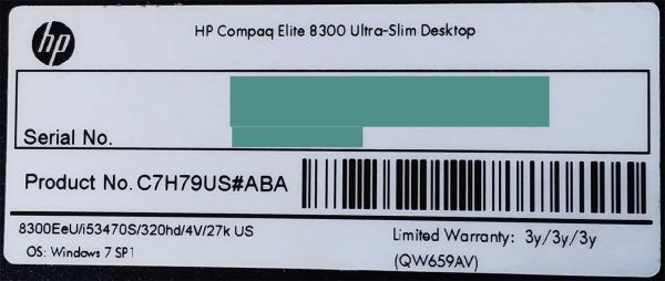 HP Compaq Elite 8300 Ultra-Slim Desktop PC - CNC Wiki